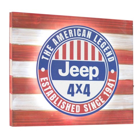 Vintage Jeep Metal Backlit Led Wall Sign Panel - American Art Decor ...