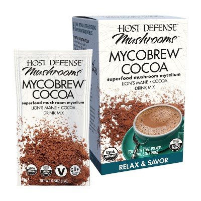 Host Defense Mycobrew Cocoa Drink Mix With Lion's Mane Mushroom : Target