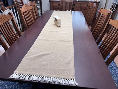 14"x72" Pebble Textured Woven Table Runner Cream - Hearth & Hand™ With ...