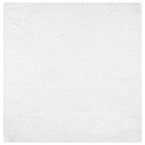 August Shag Aug200 Power Loomed Area Rug - White - 4' X 4' Square ...