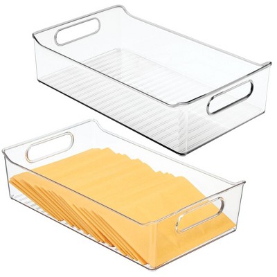 mDesign Plastic Home Office Storage, Desk Organizer, 2 Pack - Clear ...