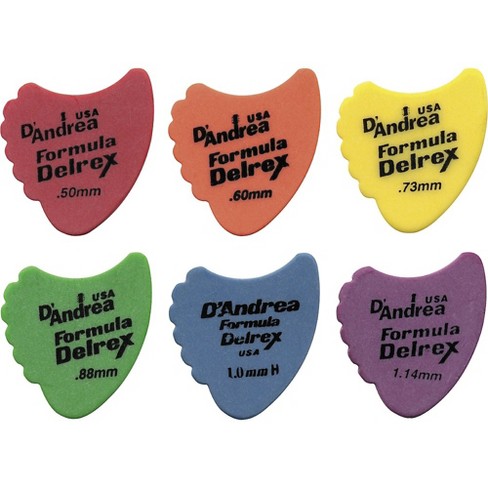 D'andrea 390 Sharkfin Delrex Delrin Guitar Picks - One Dozen Red .50 Mm ...