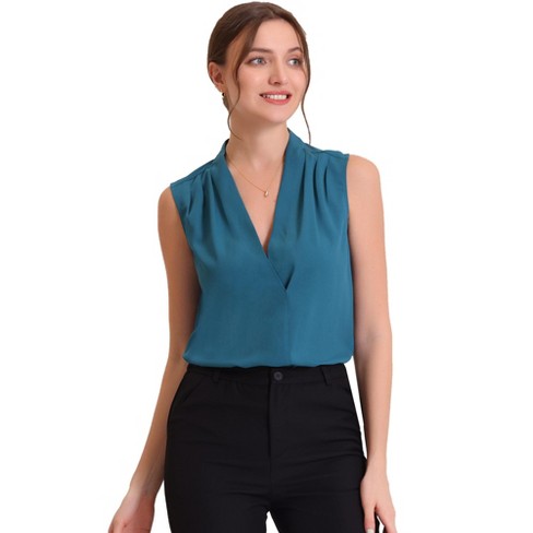 Allegra K Women's Office V Neck Vintage Sleeveless Work Tank Tops : Target