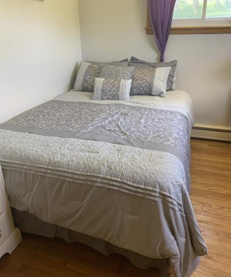 510 Design 8pc King Casey Embroidered Comforter Set Neutral: Microfiber ...