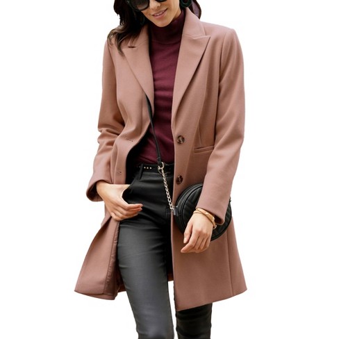 Lascana Women's Long Button Up Coat Solid : Target