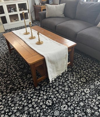 14"x72" Pebble Textured Woven Table Runner Cream - Hearth & Hand™ With ...