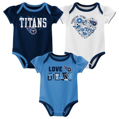 Nfl Tennessee Titans Infant Girls' 3pk White Bodysuit - 3-6m : Target