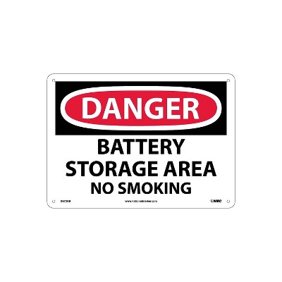 National Marker Danger Signs; Battery Storage Area No Smoking 10x14 ...