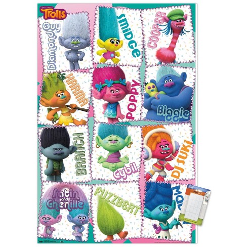 Trends International Trolls - Grid Unframed Wall Poster Print White ...