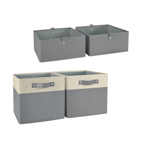 4pc Kids' Folding Storage Bin Set Gray - Riverridge Home : Target