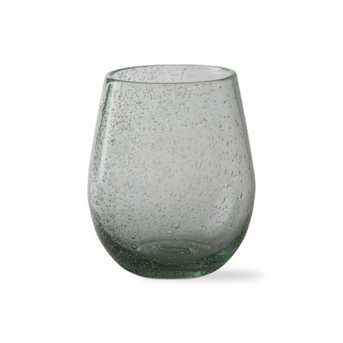 Tagltd 16 Oz. Bubble Glass Stemless Wine Drinkware Light Green ...