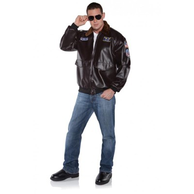 Underwraps Flying High Jet Pilot Adult Costume Bomber Jacket One Size ...