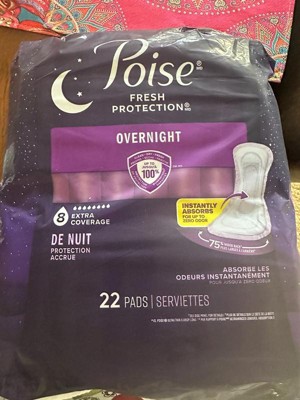 Poise Incontinence Bladder Control Pads Overnight Fresh Protection ...