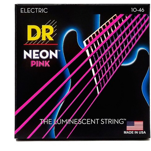 Dr Strings Neon Hi-def Pink Superstrings Medium Electric Guitar Strings ...