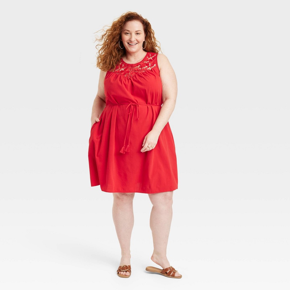 Women's Sleeveless Tank Dress - Knox Rose™ Berry Red XXL