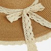 Women's Lace Trim Wide Brim Straw Sun Hat - Cupshe-one Size-brown : Target