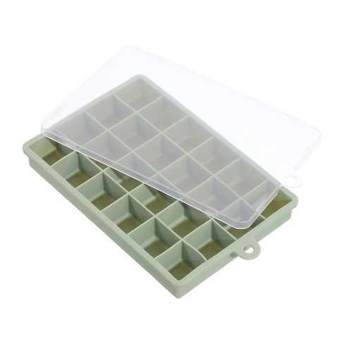 Unique Bargains Square Silicone Ice Cube Tray With Lid For Freezer 24 ...