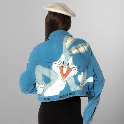 Women's Looney Tunes Bugs Bunny Denim Jacket-lt Denim-large : Target