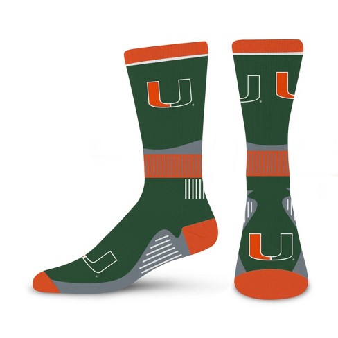 Ncaa Miami Hurricanes Large Crew Socks : Target