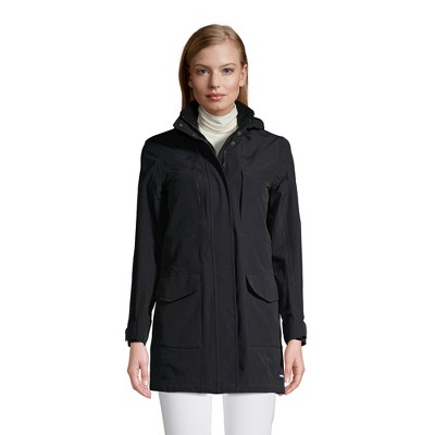 Lands' End Women's Waterproof Hooded Packable Raincoat - Large - Deep ...