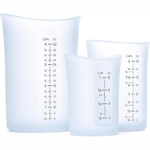 Isi Basics Silicone Flexible Clear Measuring Cup, Set Of 3, 1-cup, 2 ...