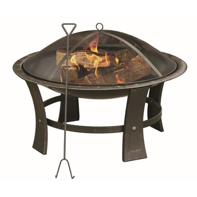 Nature Spring Wood-burning Round Steel Patio Ring Fire Pit - 32", : Target