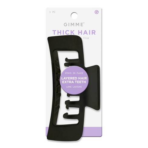 Gimme Beauty Thick Rectangle Xl Double Teeth Claw Clip - Black : Target