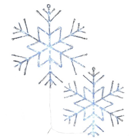 2pc Led 6-point Star Ice Crystal Snowflake Christmas Novelty Light ...