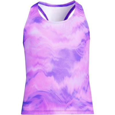 Lands' End Kids Plus Size Tankini Swimsuit Top - 12 - Orchid Texture ...