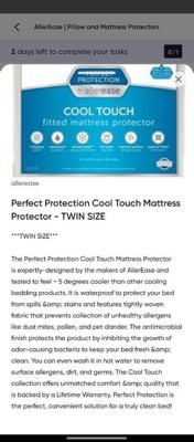 Allerease Perfect Protection Cool Touch Waterproof Machine Washable Fitted Mattress Protector ...