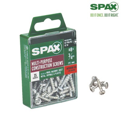 Spax No. 8 X 3/4 In. L Phillips/square Zinc-plated Serrated Multi ...