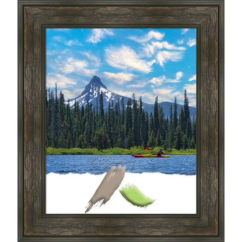 Amanti Art Rail Rustic Char Picture Frame Opening Size 18x22 In. : Target