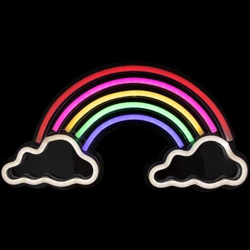 Northlight 15.75" Led Neon Style Rainbow And Clouds Wall Sign : Target
