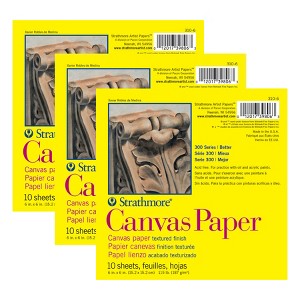 Strathmore 300 Series Canvas Paper Pad, 6" x 6", 10 Sheets, Pack of 3 ...