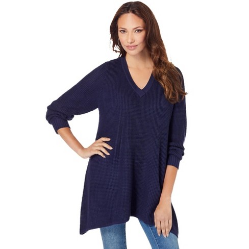 Roaman's Women's Plus Size V-neck Thermal Pullover : Target