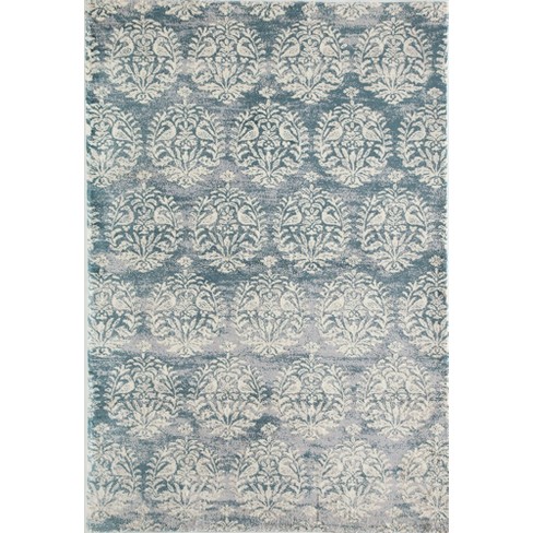 Rugs America Windsor Bh500a Crystal Blue Transitional Blue Area Rug, 5 ...