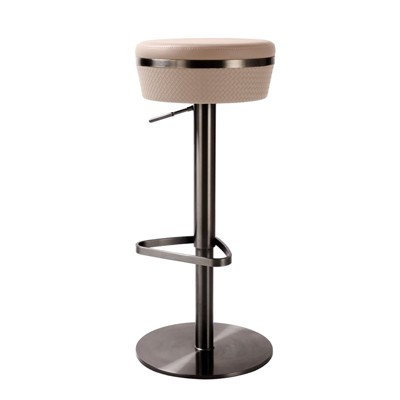 Astro Grey Woven Vegan Leather Adjustable Stainless Steel Stool : Target