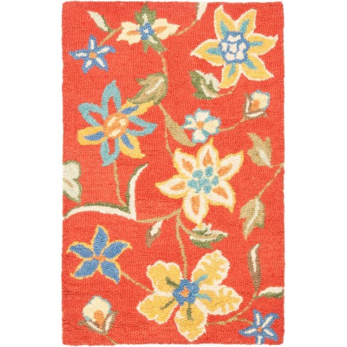 Blossom Blm673 Hand Hooked Accent Rug - Rust/multi - 2'6"x4' - Safavieh ...