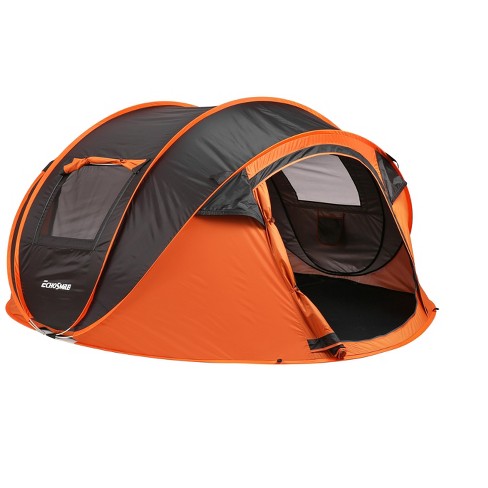 Echosmile 4-person Black And Orange Pop Up Camping Tent : Target