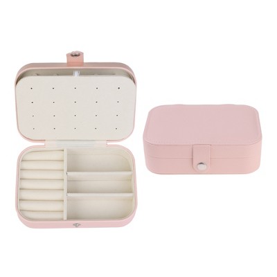 Unique Bargains Women's Portable Pu Leather Travel Jewelry Storage ...