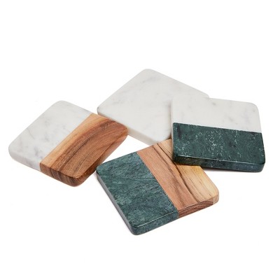 Lexi Home Marble Collection 4 Pc. Square Coasters - Multi Color : Target