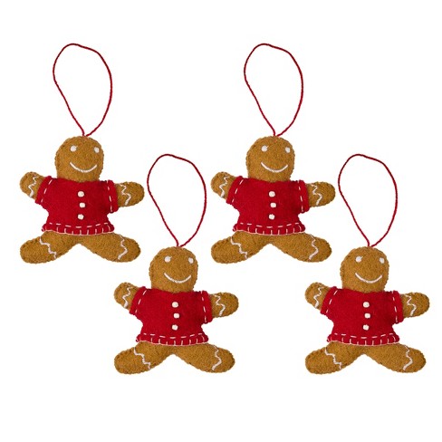 Park Designs Gingerbread Man Wool Felt Ornament Set Of 4 : Target