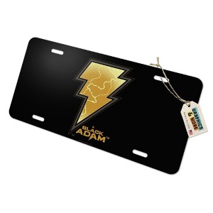 Black Adam Lightning Logo Novelty Metal Vanity Tag License Plate : Target
