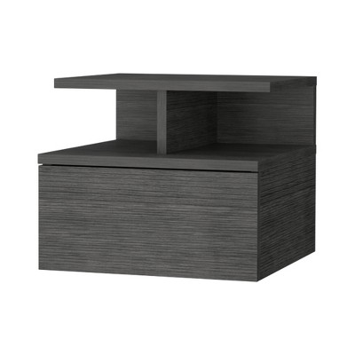HomeRoots 12" Gray Wood One Drawer Floating Nightstand : Target