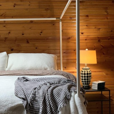 King Size Frame Celeste Canopy Metal Bed Black gold Cosmoliving By Cosmopolitan Glam Style 73 Height No Box Spring Needed Target