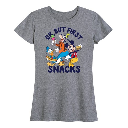 Women's Disney Ok, But First Snacks Short Sleeve Graphic T-shirt ...