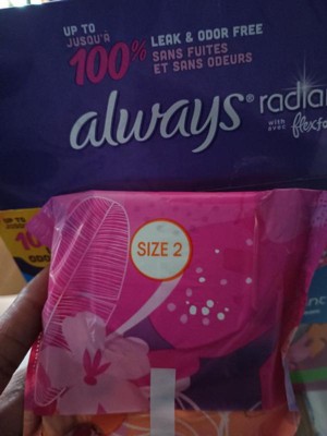 Always Radiant Flex Foam Heavy Flow Absorbency Pads With Wings ...