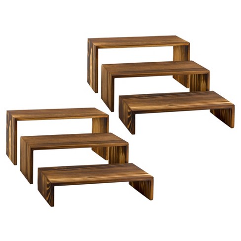 Darware Farmhouse Rectangular Wooden Risers (6pc Set); Rustic ...
