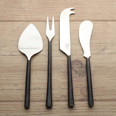 4pc Stainless Steel Cheese Knive Serving Set Black - Threshold™ : Target