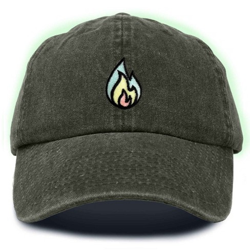 Dalix Fire Embroidered Lit Flame Dad Hat Cotton Baseball Cap Adjustable ...